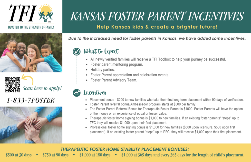 Kansas Foster Parent Incentives - TFI Kansas